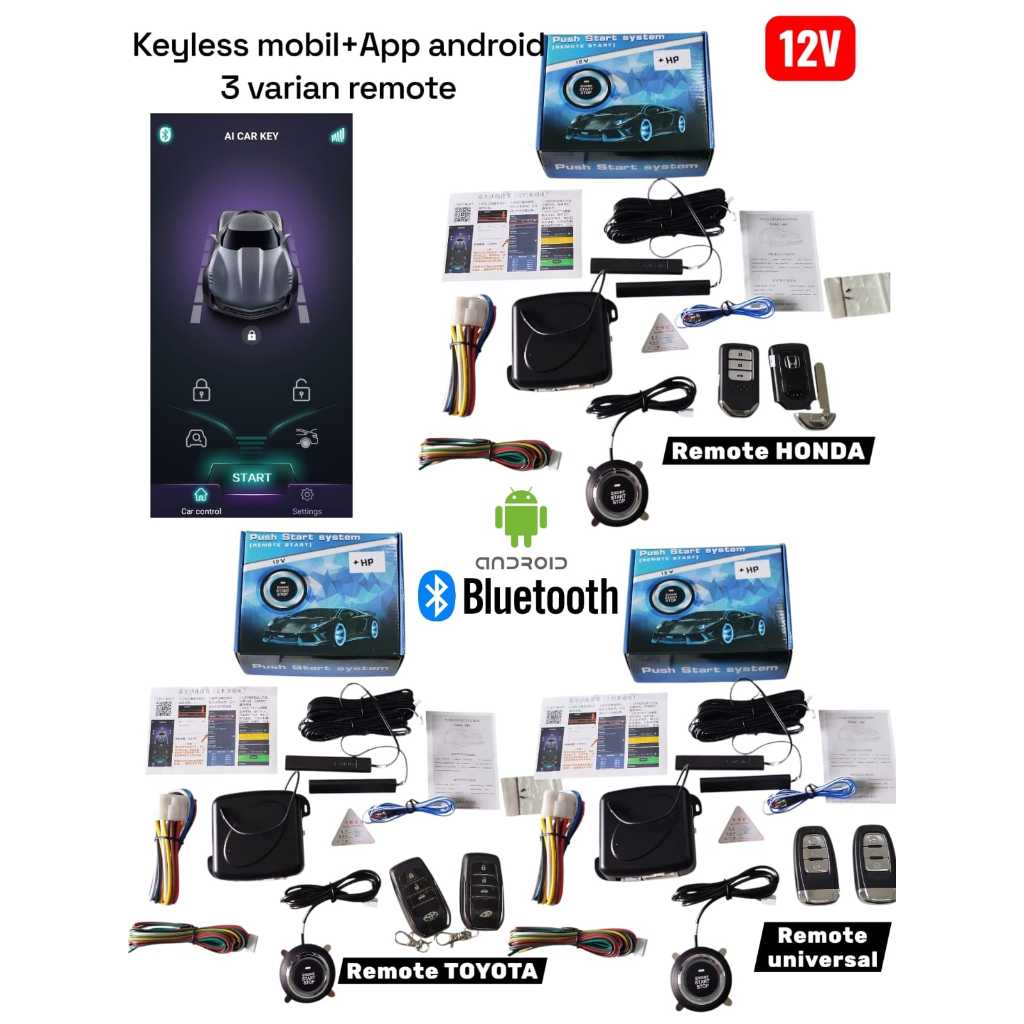 Jual passive keyless star stop+Android dan bluetooth engine keyless ...