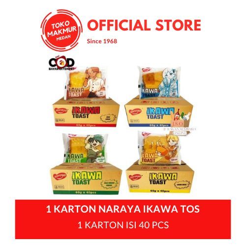 Jual 1 KARTON NARAYA ROTI TOS 60 GR ISI 60 PCS / NARAYA IKAWA TOS 60 GR ...