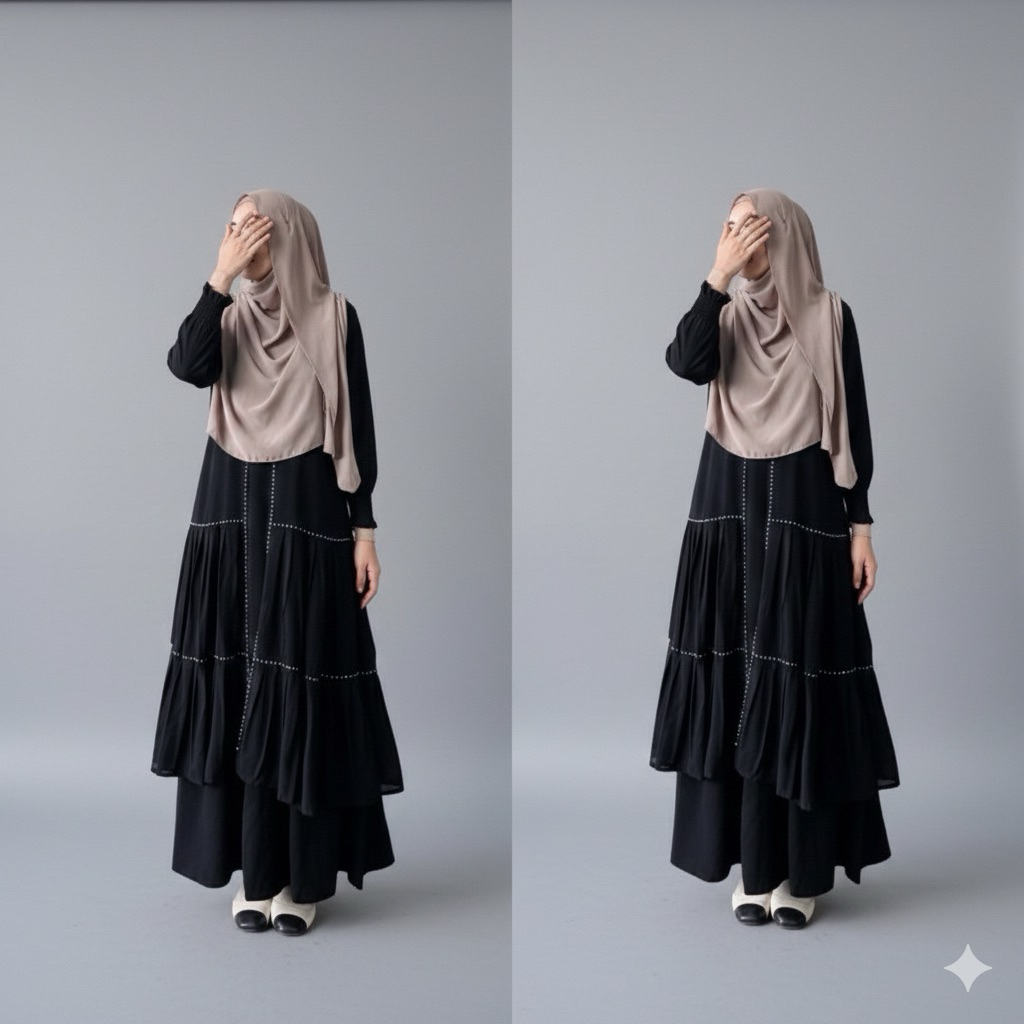 Jual Abaya syari Gamis Hitam Polos Turkey Bahan Jetblack Saudi Arab ...