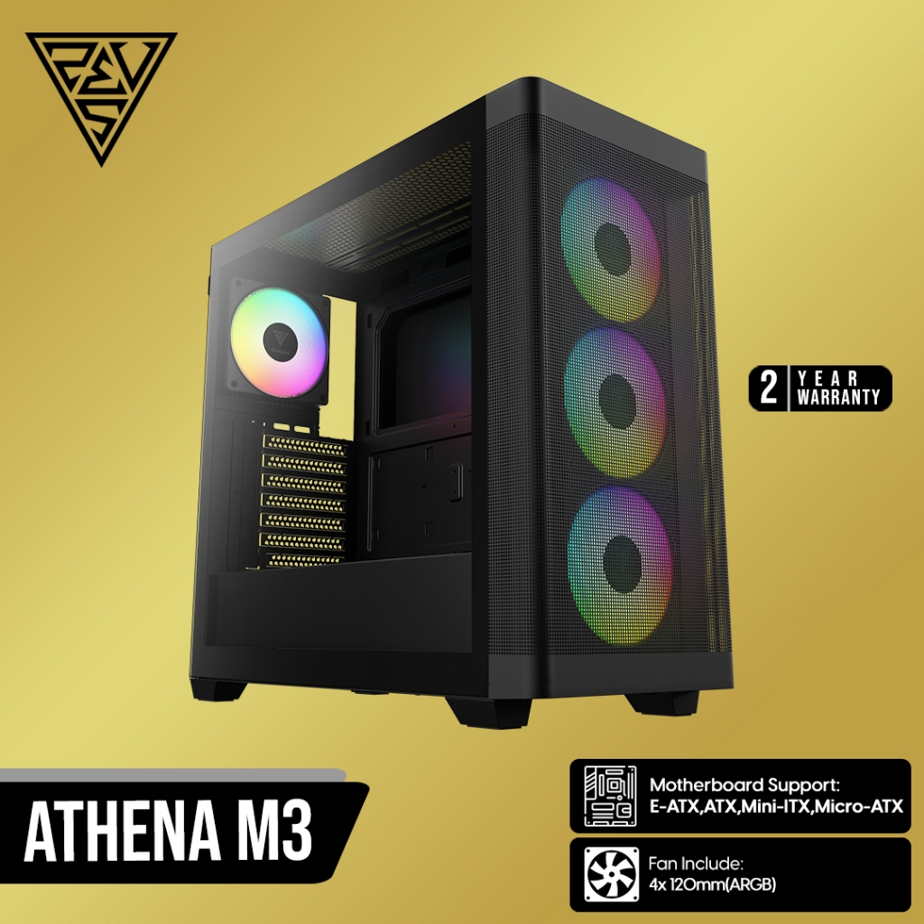 Jual GAMDIAS ATHENA M3 MESH ARGB Mid Tower E-ATX PC Case | Shopee Indonesia
