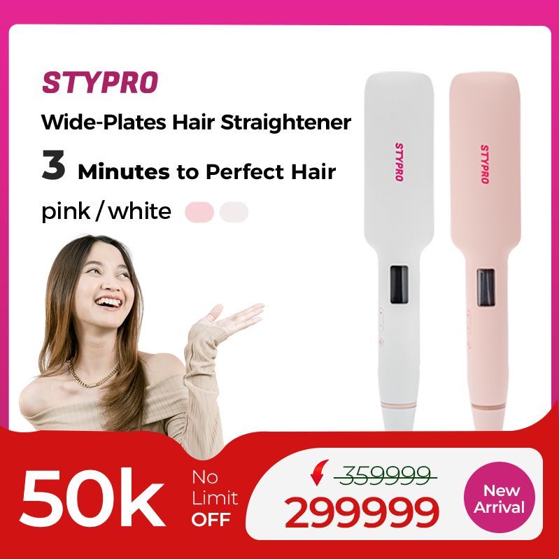 Jual Stypro Wide-Plate Straightening Iron - Ceramic Coating Hair ...