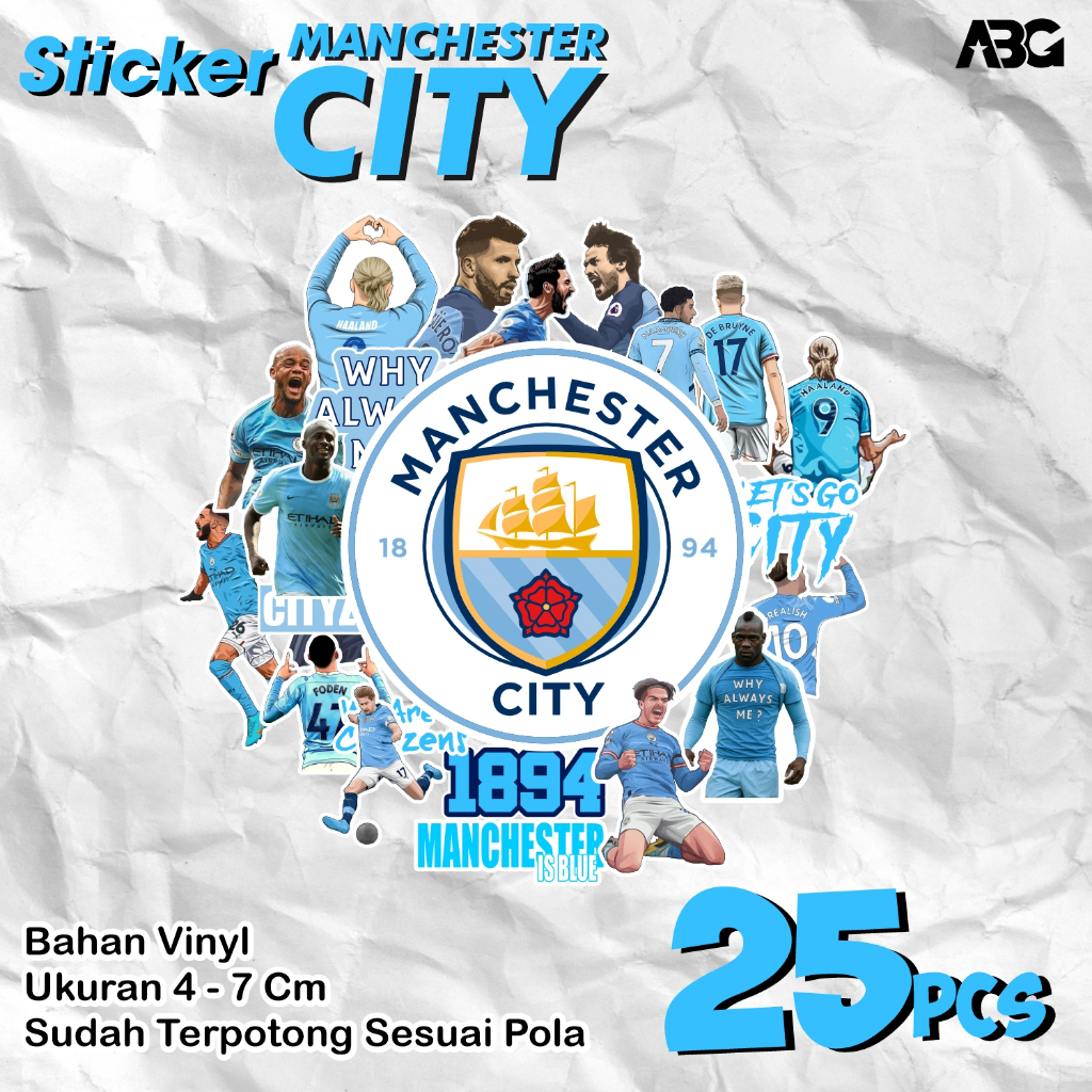 Jual Sticker Manchester City F.C. Aesthetic – Stiker Vinyl Waterproof ...