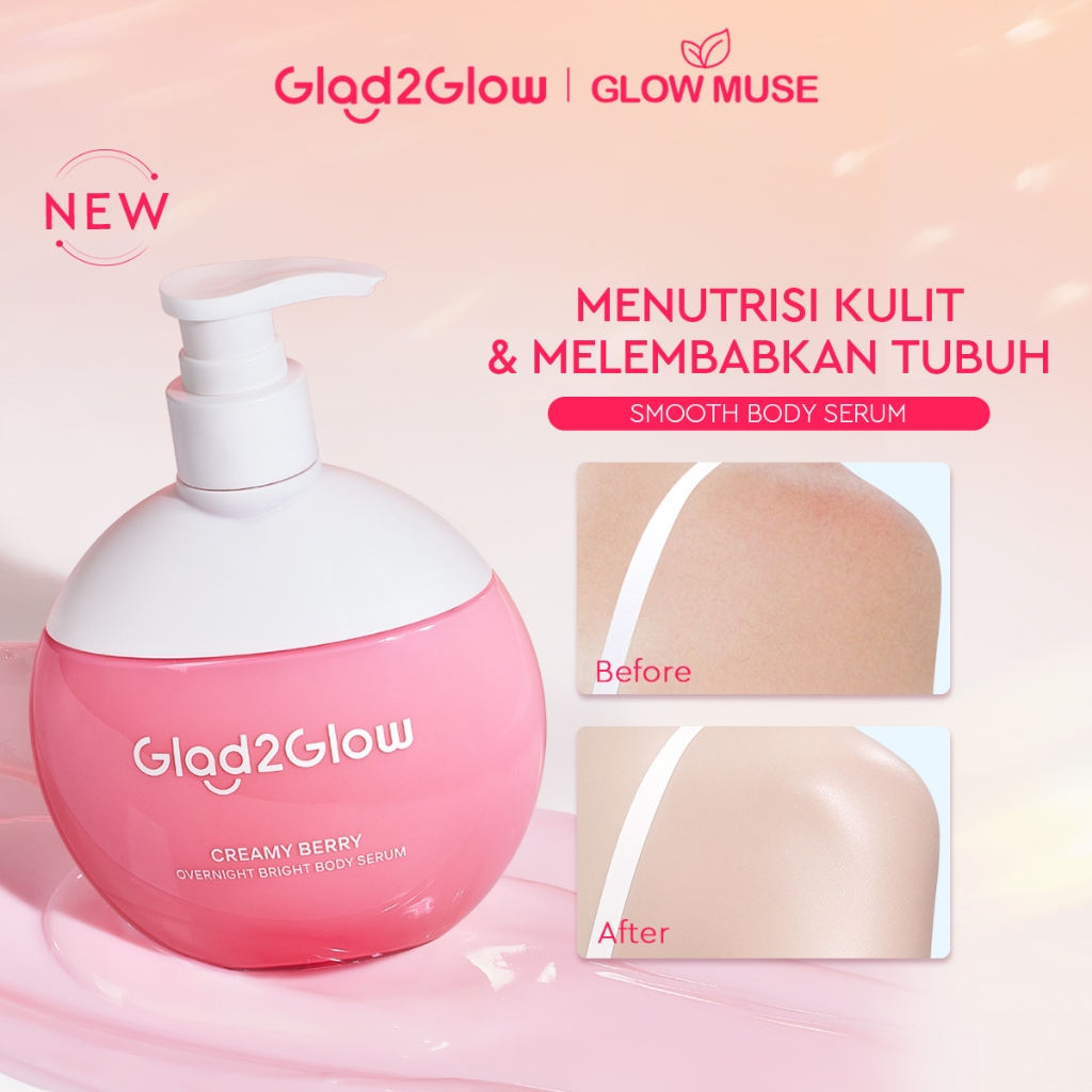 Jual [100% ORI]Glad2Glow Creamy Berry Overnight Bright Hand Body Serum ...