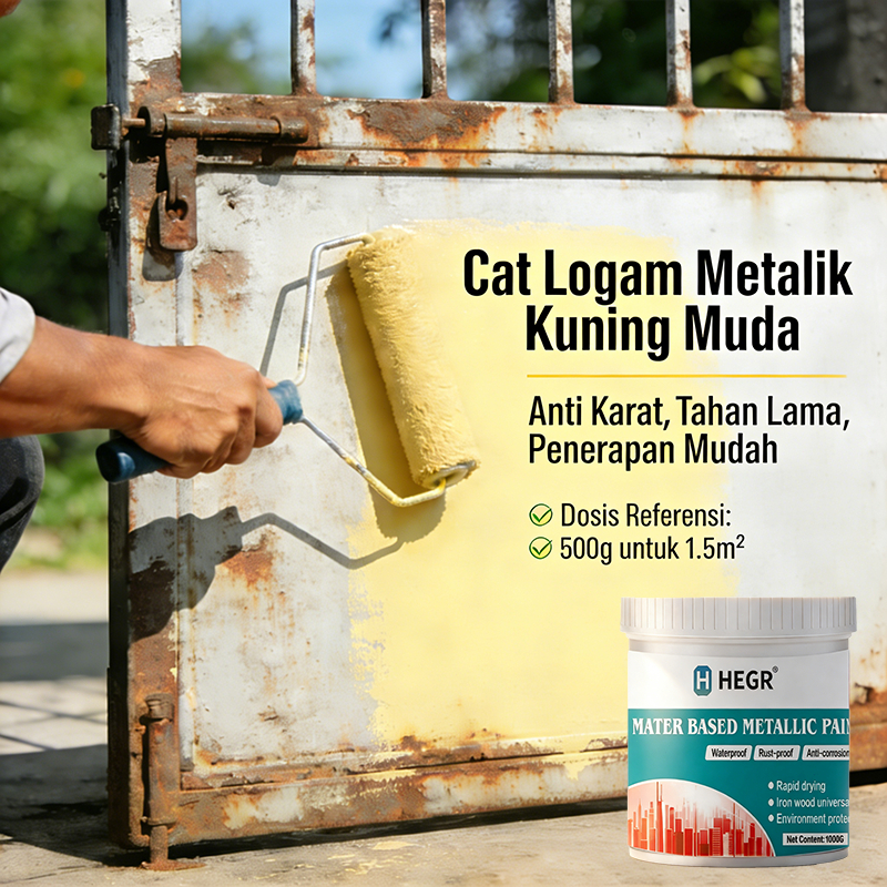 Jual Cat Logam Metalik Kuning Muda Anti Karat - Cat Pintu Besi Tahan ...