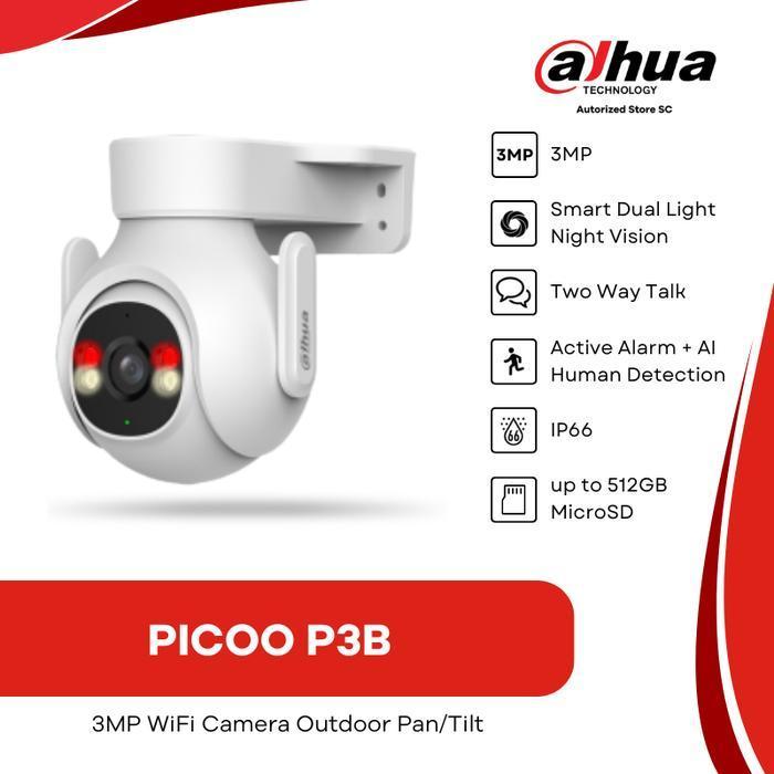 Jual Dahua Picoo B1 3MP/5MP DH-P3B-P5B-PV Outdoor CCTV Pan/Tilt Smart ...