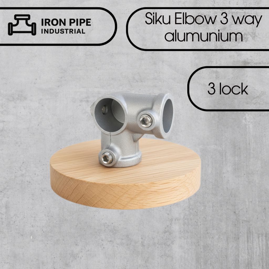 Jual Siku Elbow Pipa 3 Way Aluminium Industrial | Connector Besi Pipa ...