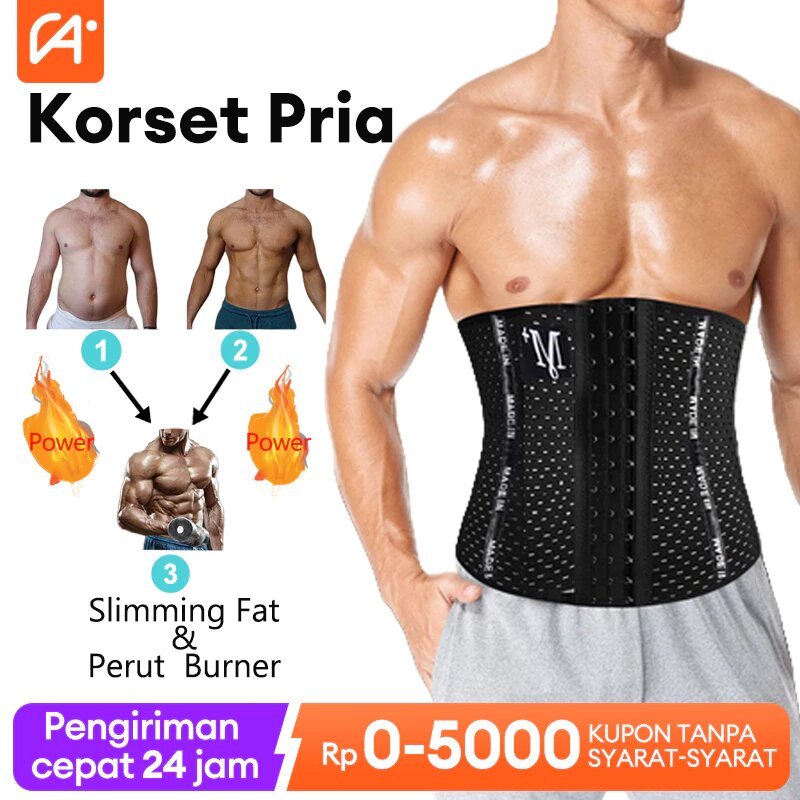 Jual Korset Pria Pelangsing Breathable Corset Korset Perut Buncit Pria ...