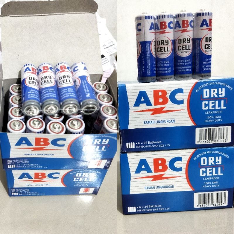Jual Baterai ABC Ukuran A2 Biru Dan Hijau Dry Cell 1 Box Isi 24 Pcs ...