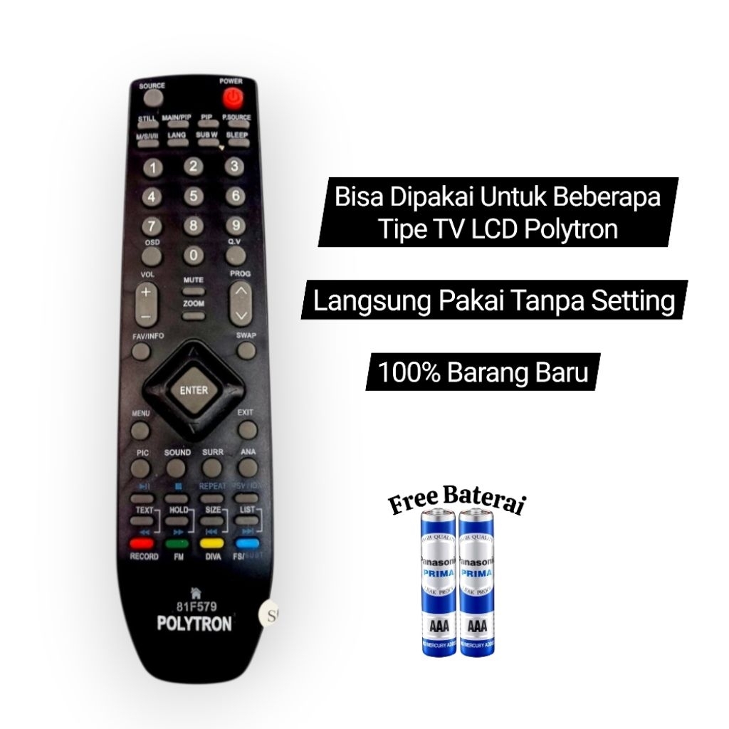 Jual Remote TV Polytron 81F579 LCD LED - Free Bublewrap | Shopee Indonesia