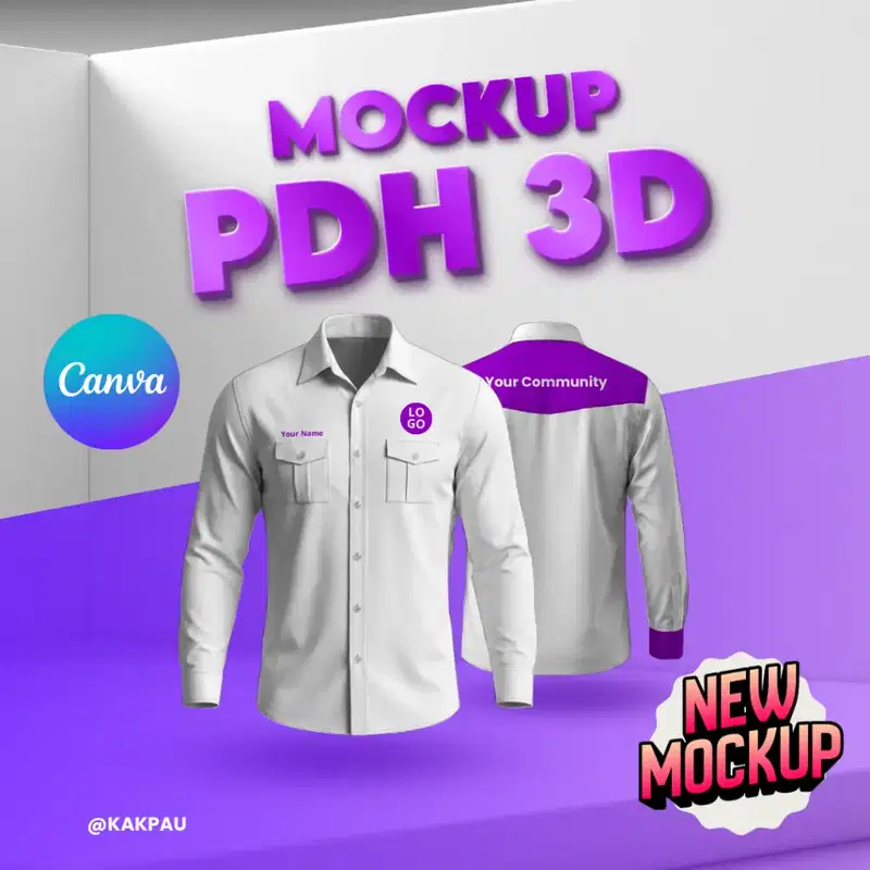 Jual TEMPLATE MOCKUP JERSEY BAJU PDH CANVA DESIGN - 3D | Shopee Indonesia