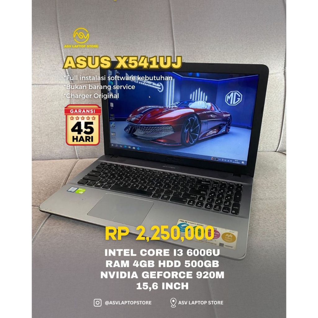 Jual ASUS X541UJ CORE I3 6006U RAM 4GB HDD 500GB NVIDIA GEFORCE 920M 15 ...