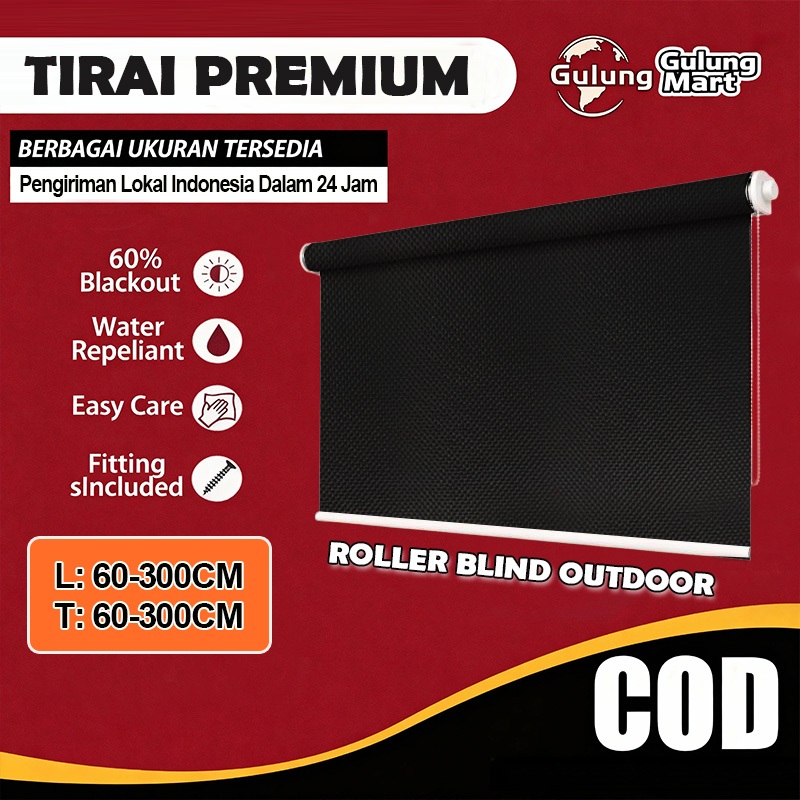 Jual [Terlaris] Roller Blind Outdoor Tirai Teras Minimalis Tahan Air ...