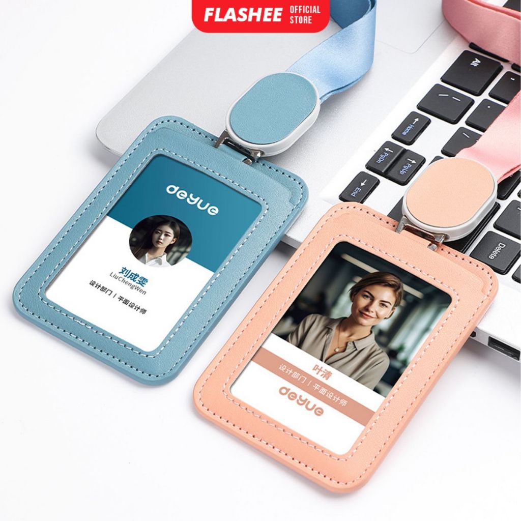 Jual Flashee ID Card Kancing Bulat Name Tag Kulit PU Tempat Lencana ...