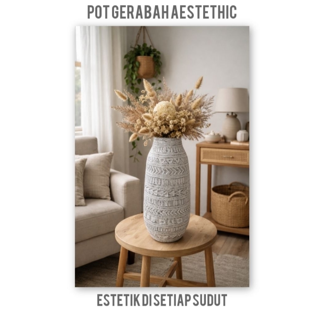 Jual Vas Gerabah Etnik Handmade | Dekorasi Rumah Natural Estetik ...