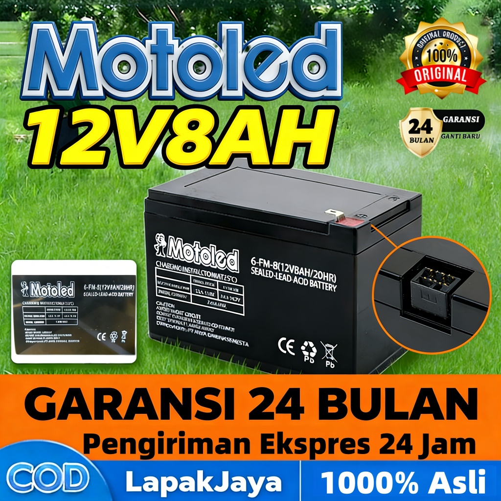 Jual Aki Dual Fungsi Motoled 12V 8Ah - untuk Sprayer Pertanian ...