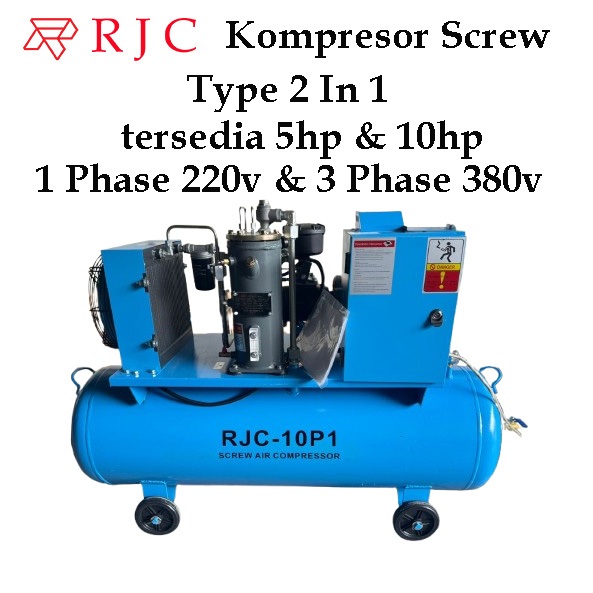 Jual kompresor Screw 5hp 4kw 10hp 7.5kw Kompresor Angin two in one 2 in ...
