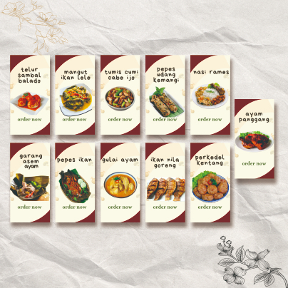 Jual Hiasan dinding uk 15x30 menu rumah makan menu masakan indonesia ...