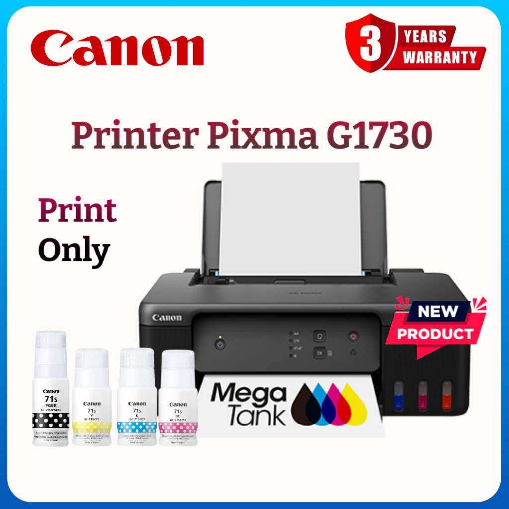 Jual PRINTER CANON G1730 PRINT ONLY INK TANK RESMI | Shopee Indonesia