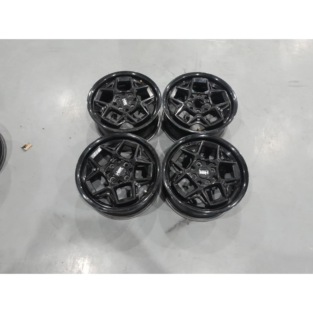 Jual Velg second copotan hsr wasile ring 15x6,5 pcd 4x100 4x114 black ...