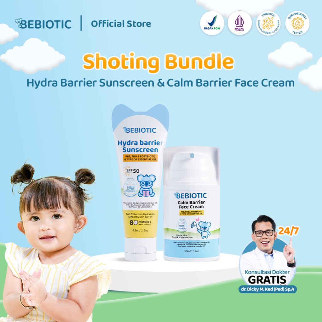 Jual Bebiotic Shooting Bundle 1 - Calm Barrier Face Cream 50ml & Hydra ...