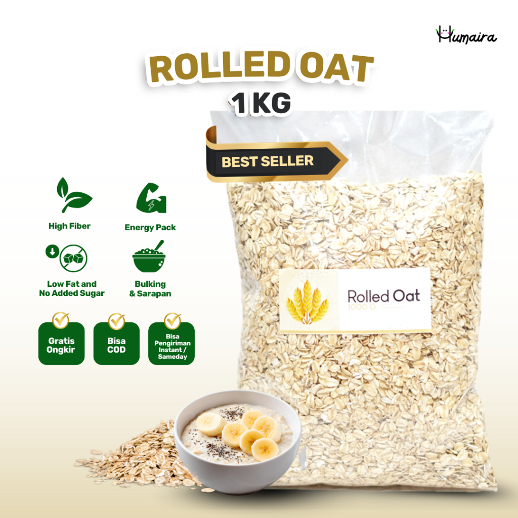 Jual Rolled Oat 1 Kg Oatmeal Sereal Gandum Utuh Original | Shopee Indonesia