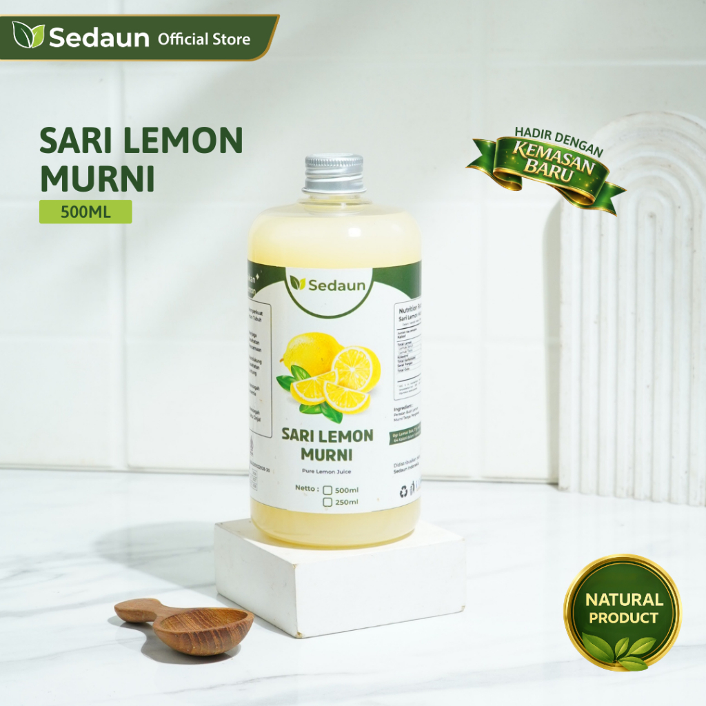 Jual Sedaun Sari Lemon Murni 500ml - 100% Buah Lemon Asli, Membantu ...