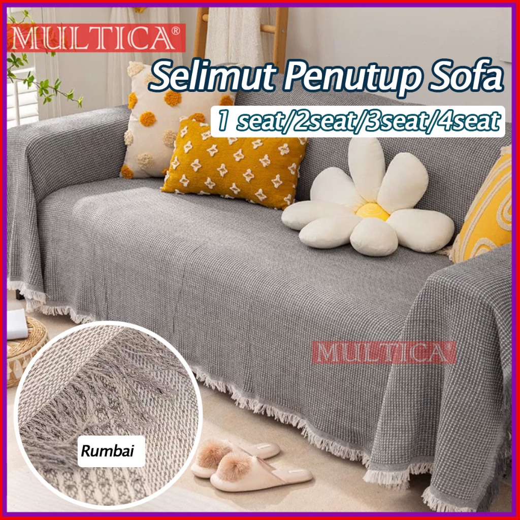 Jual Multica Selimut Sofa Ruang Tamu 1 2 3 4 Seat throw blanket Sarung ...
