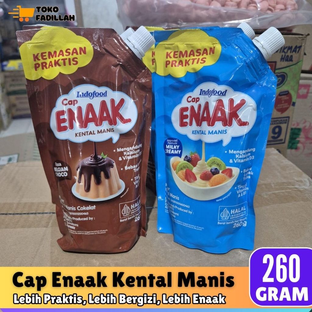 Jual Cap Enaak Susu Kental Manis Pouch 260 gr - Putih Full Cream ...