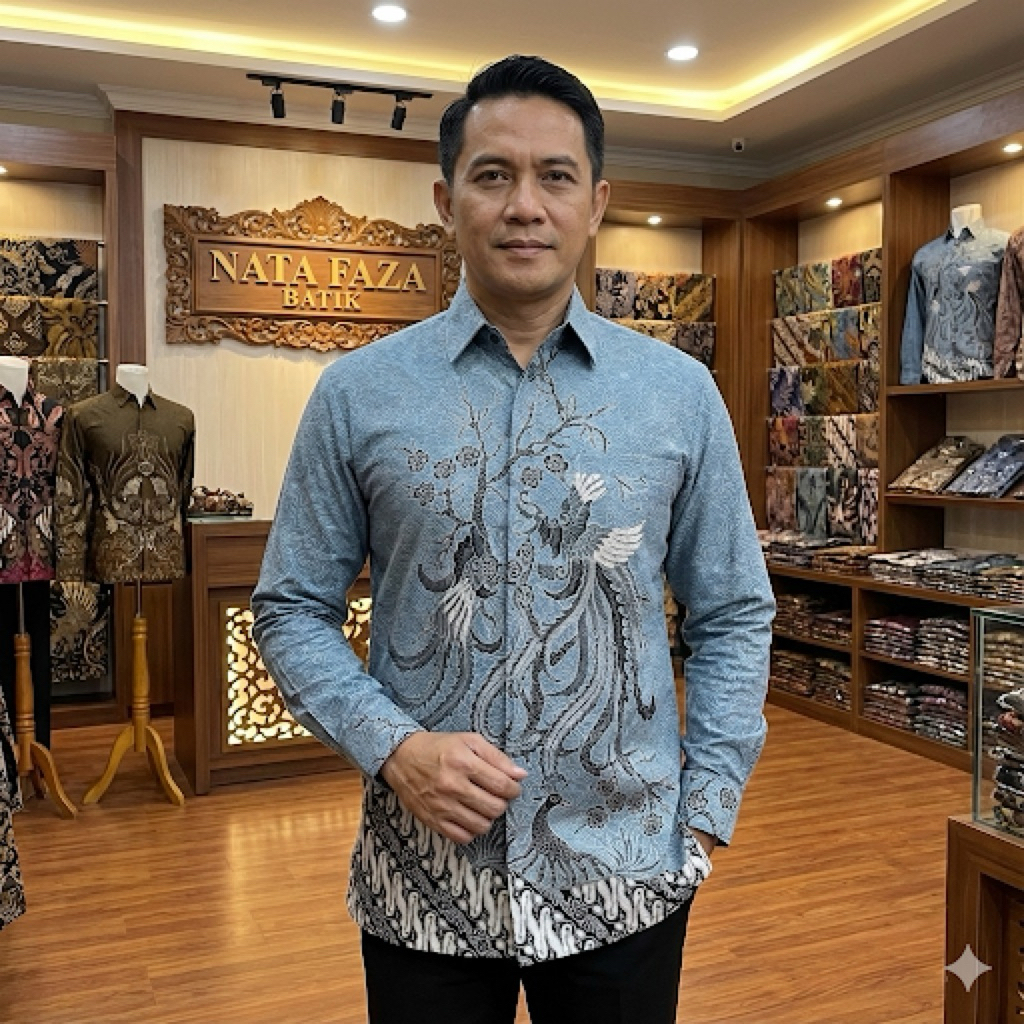 Jual PERFECTLY MADE Baby Blue Kemeja Baju Batik Serat Dobby Premium ...