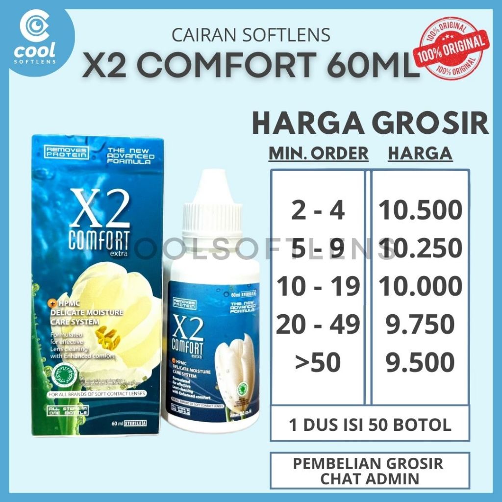 Jual (HARGA GROSIR) Air Softlens X2 60ml / Cairan Softlens X2 60 ML ...