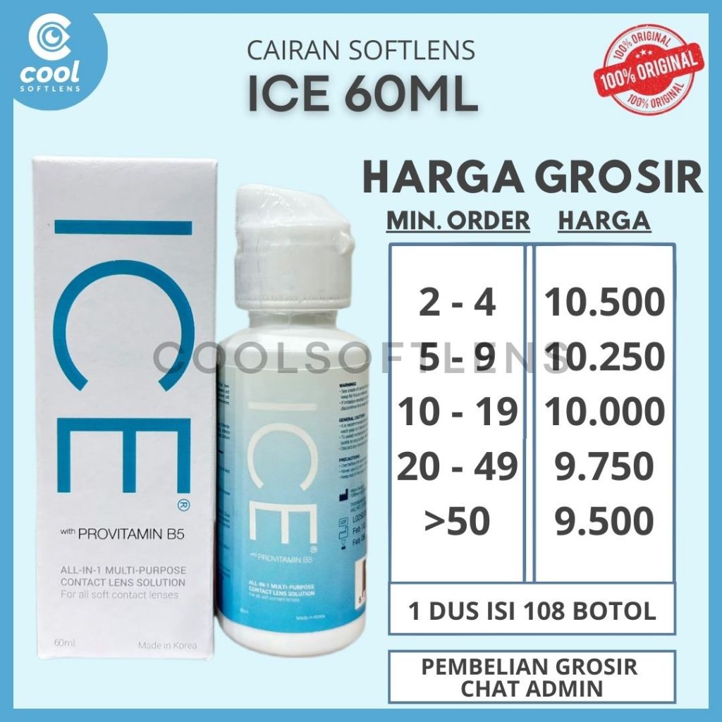 Jual (HARGA GROSIR) Air Softlens ICE 60ml / Cairan Softlens Ice 60 ML ...