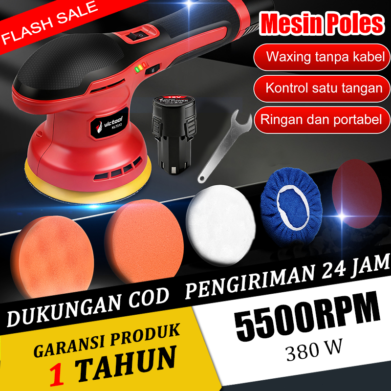 Jual DEWIN Mesin Poles Mobil Motor Polisher Cordless 5Inch Mesin ...