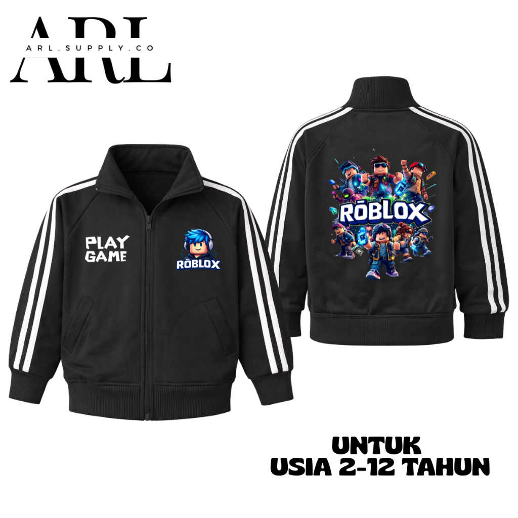 Jual Jaket Tractop Anak laki laki Perempuan Strip putih Motif ROBLOX ...