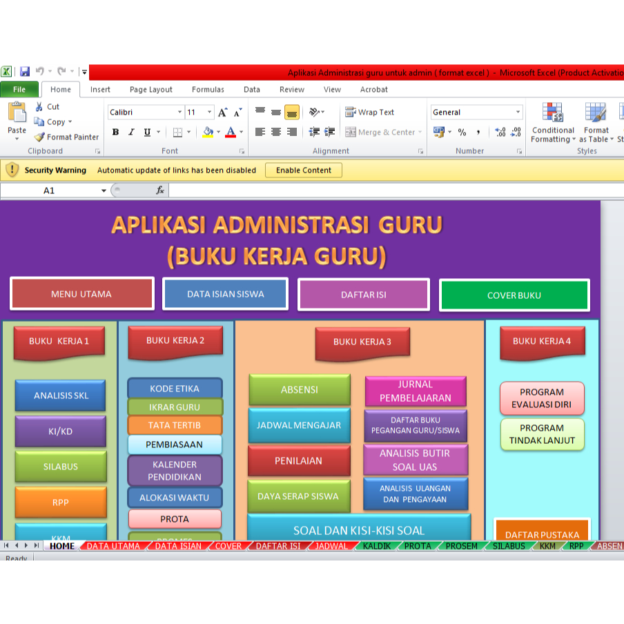 Jual Aplikasi Administrasi guru untuk admin ( format excel ) | Shopee ...