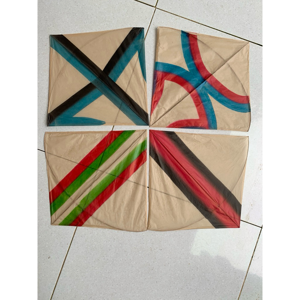 Jual layangan murah uk54 isi 50 pcs kertas coklat layangan tradisional ...