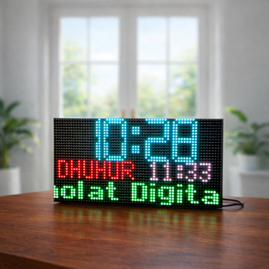 Jual Jam Waktu Sholat Masjid Digital JWS Panel P5 RGB Murah biru ...