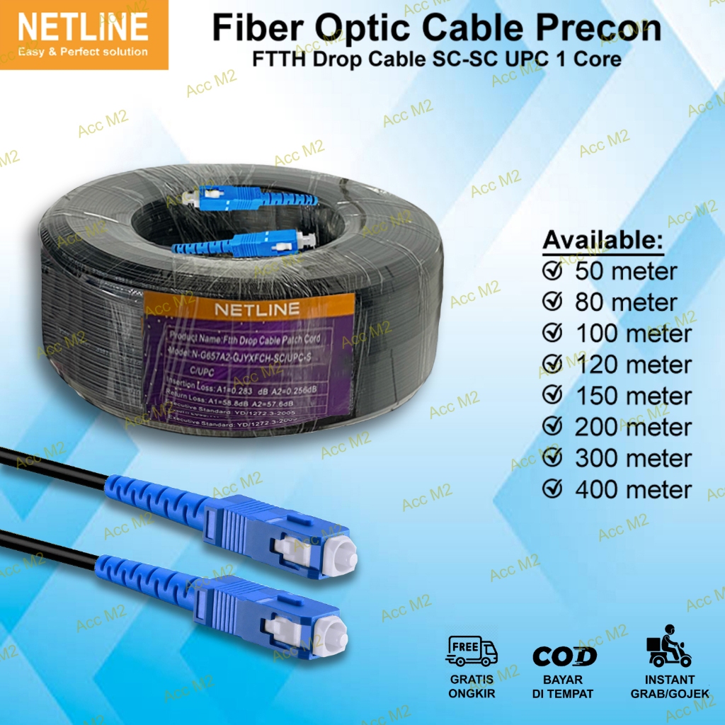 Jual Kabel Precon drop cable Fiber Optic 1 Core SC-SC UPC Single Mode ...