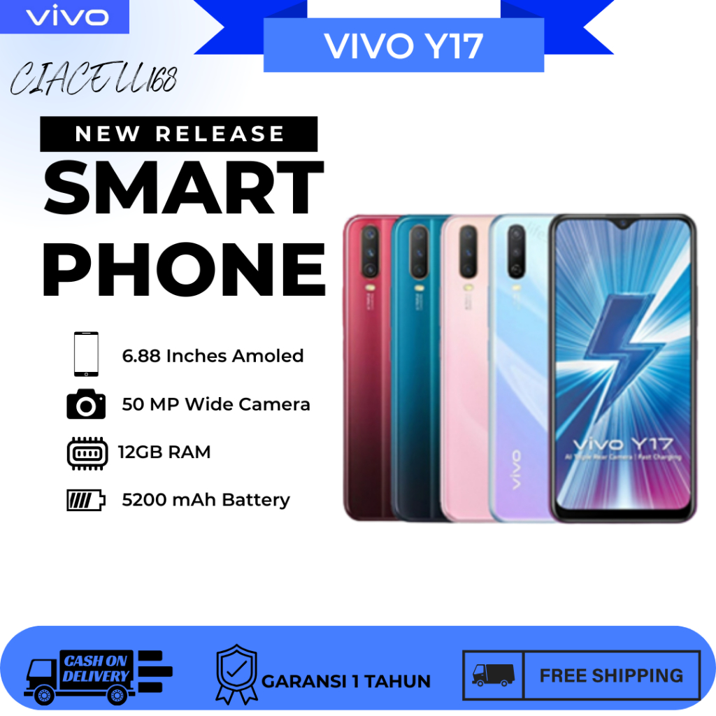 Jual HP VIVO Y17 RAM 8 ROM 256GB & a3s Smartphone 4G LET 6.35 Inches ...