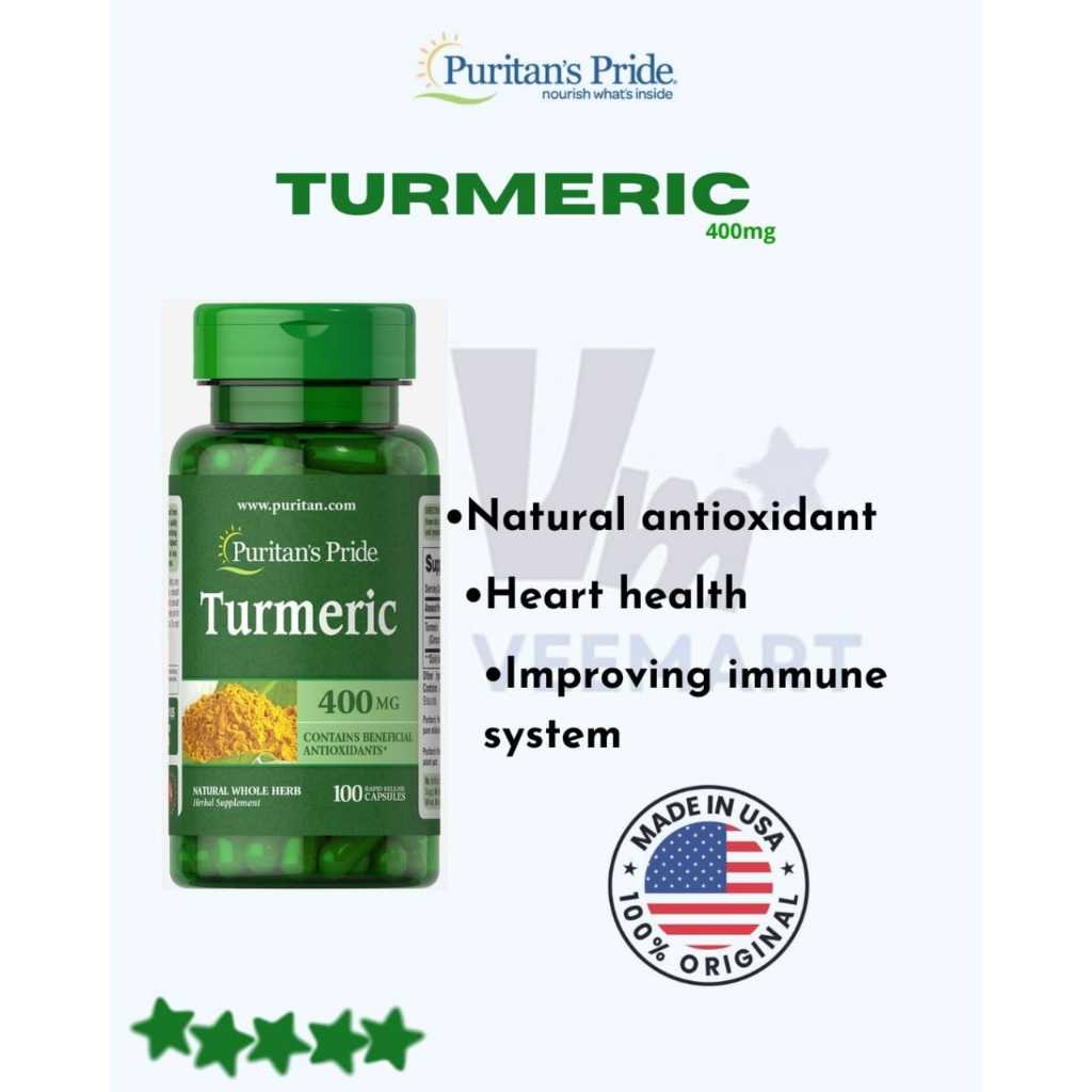 Jual Puritan Turmeric 400mg isi 100 Capsules Antioksidan Alami | Shopee ...