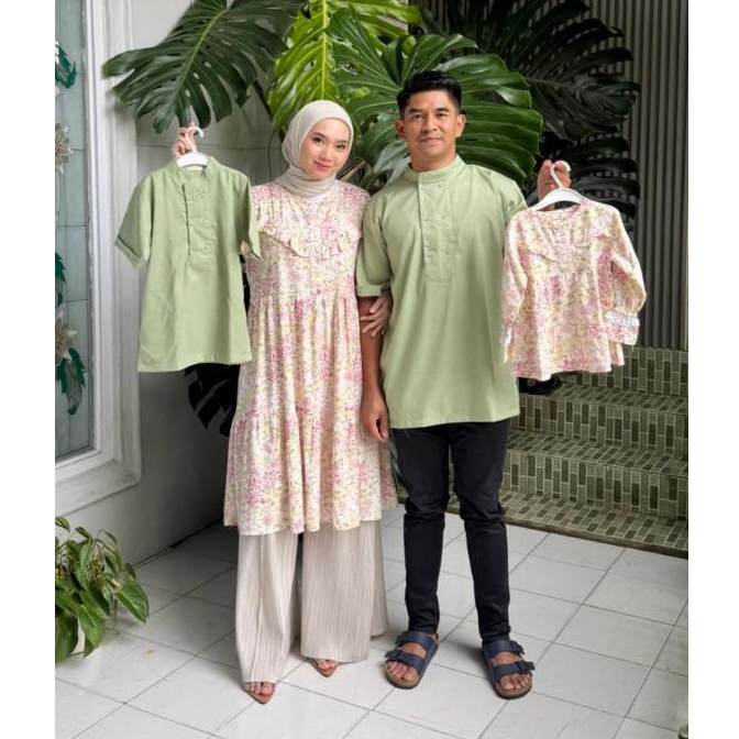 Jual Waffa Family Daily Set Kembar Sekeluarga Baju Couple Lebaran ...