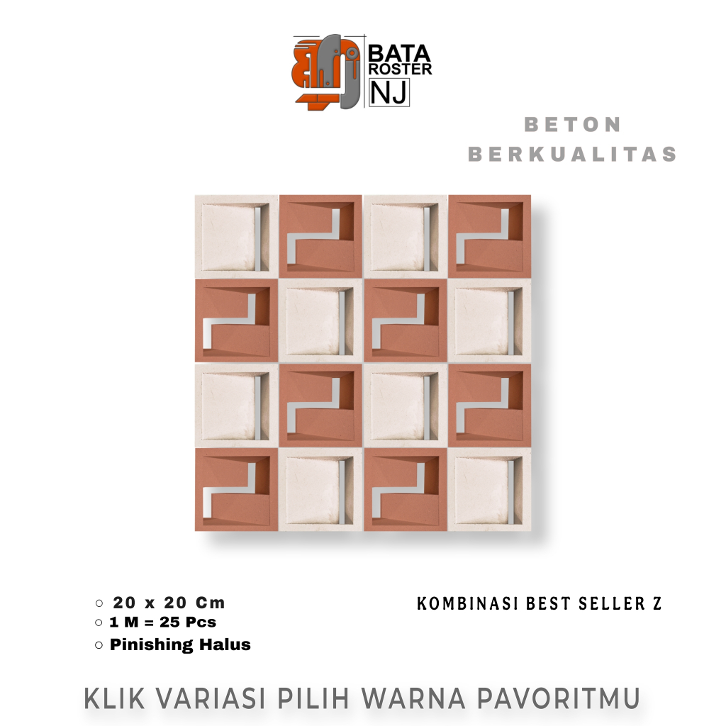 Jual BATA ROSTER NJ - Roster Beton Minimalis - Model Kmbinasi, Ukuran ...