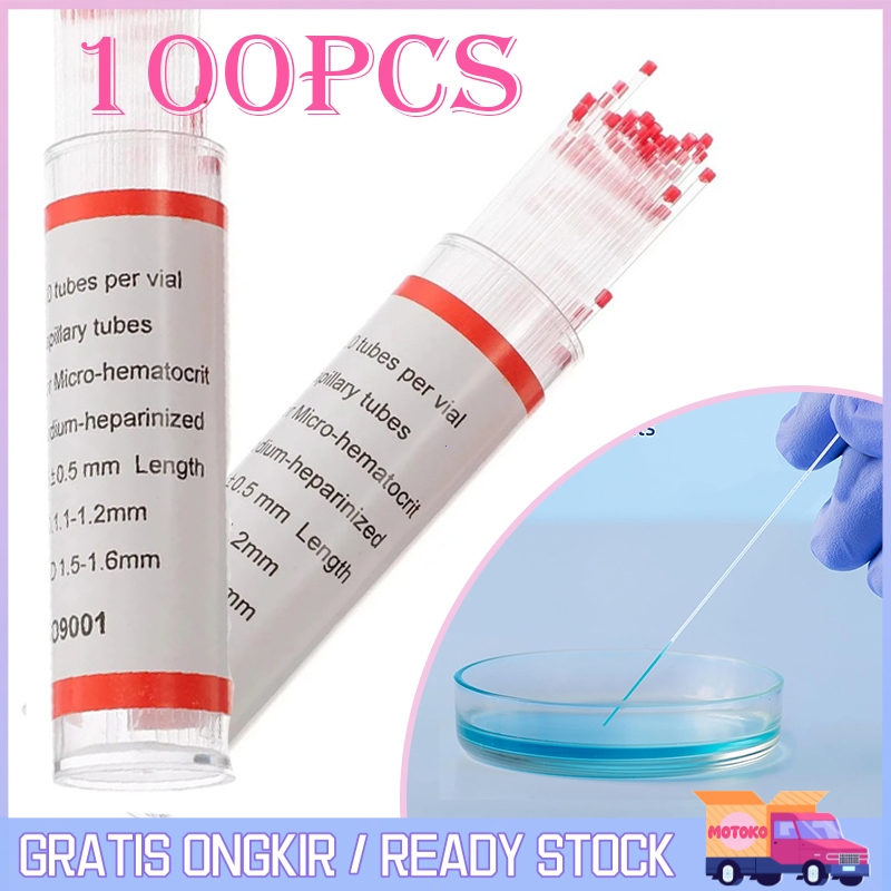 Jual 100Pcs Tabung Hematokrit Mikro Kapiler Heparin dan Non-Heparin ...