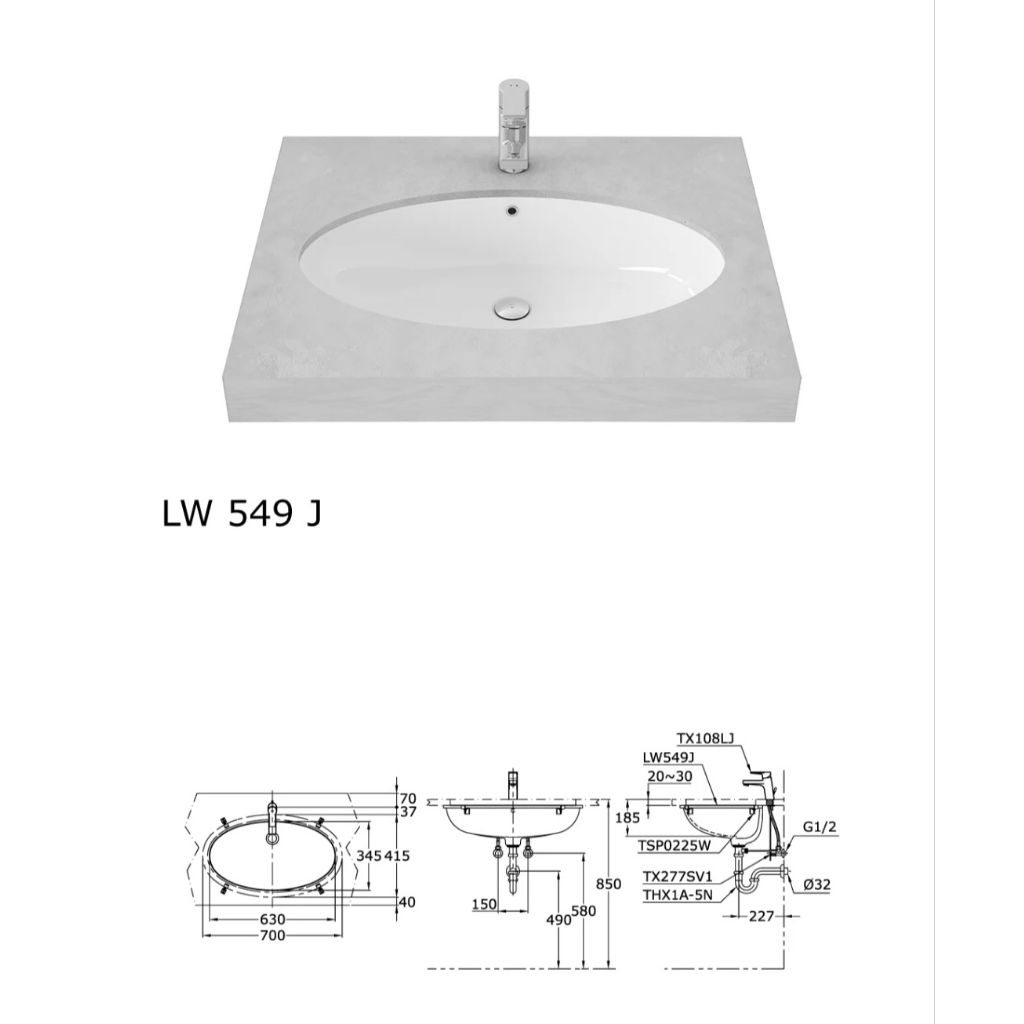 Jual WASTAFEL CUCI TANGAN TOTO Under Counter Lavatory Kualitas 1 Grade ...