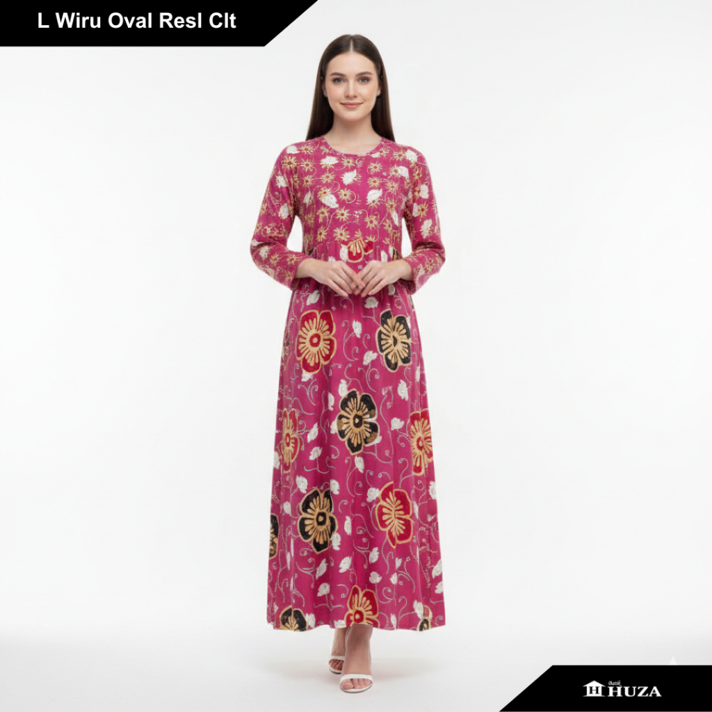 Jual Batik Huza Daster Dewasa Batik Longdress Wiru Oval Resl Clt ...