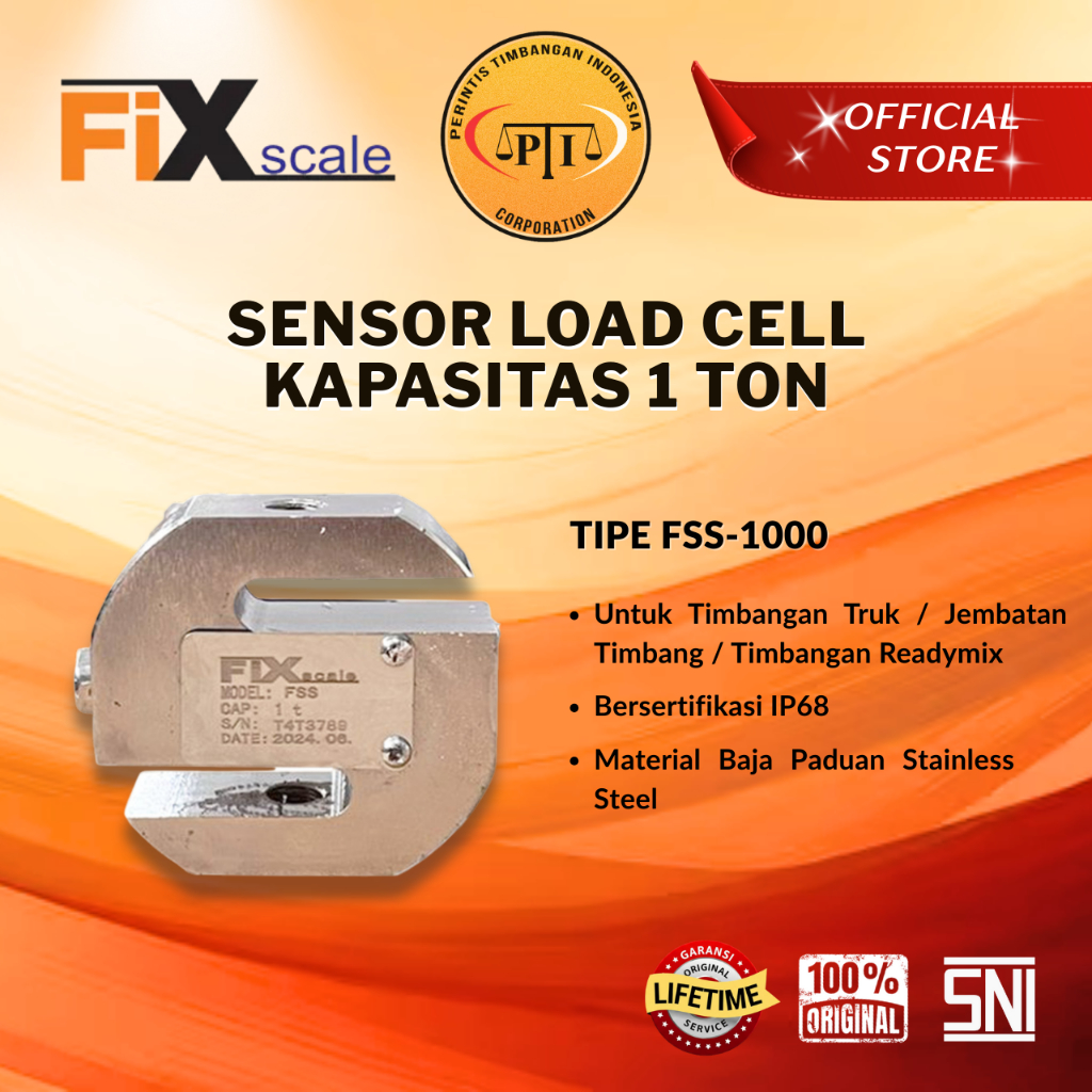 Jual FIX SCALE Sensor Loadcell 1 TON 2 TON 3 TON 5 TON | Timbangan ...