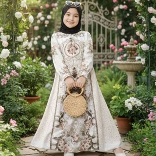 Jual Gamis anak perempuan Medina Silk Premium Motif Elegan Nyaman ...
