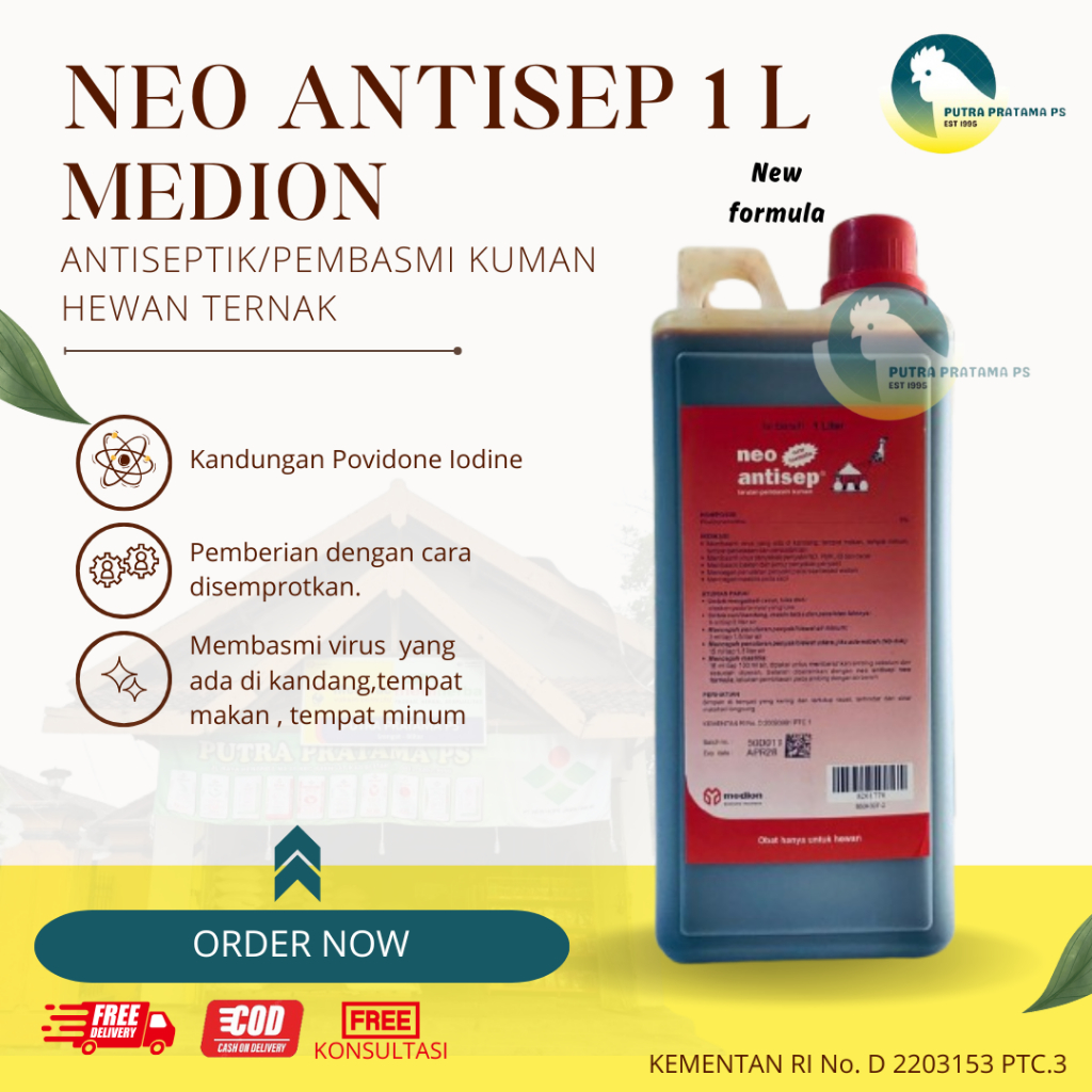 Jual NEO ANTISEP NEW FORMULA 1 LITER MEDION | Shopee Indonesia