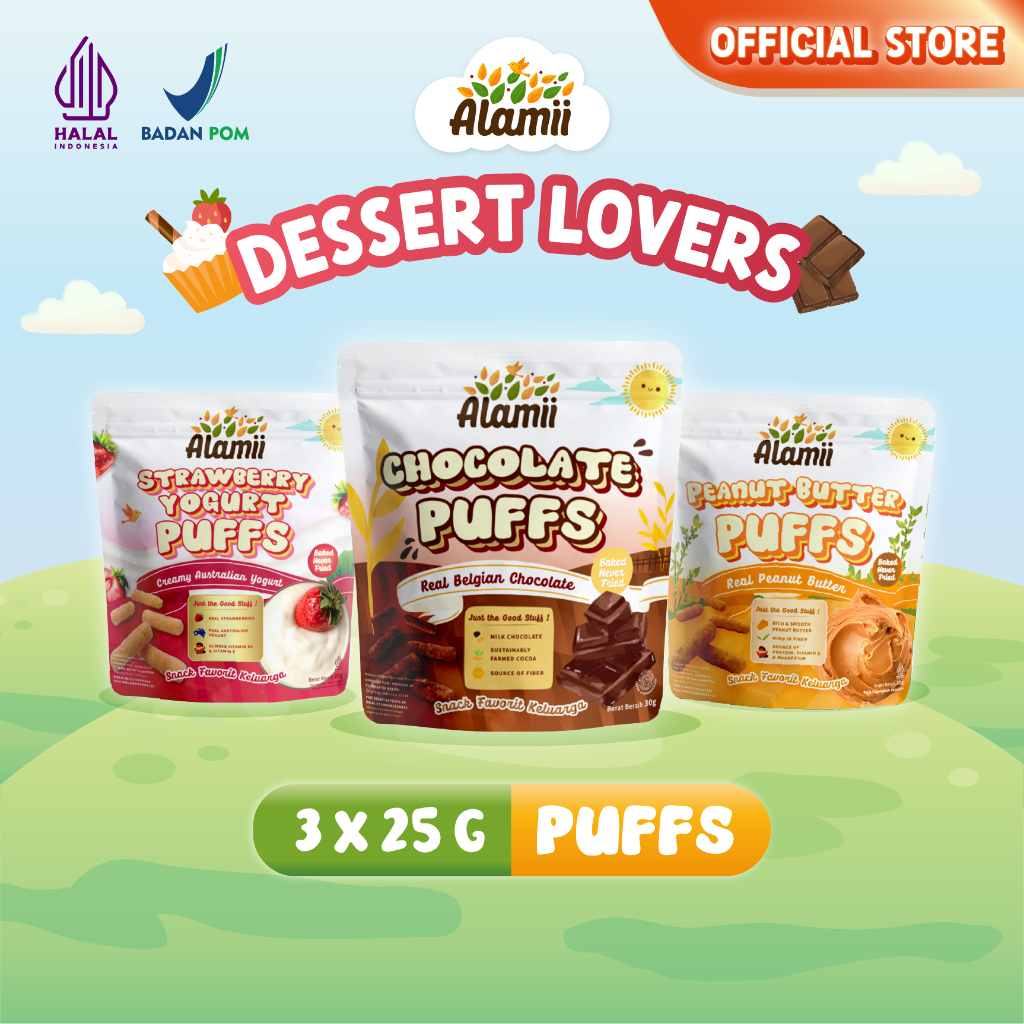 Jual Alamii Puffs Dessert Lovers - Bundle isi 3 x 25g / Chocolate ...