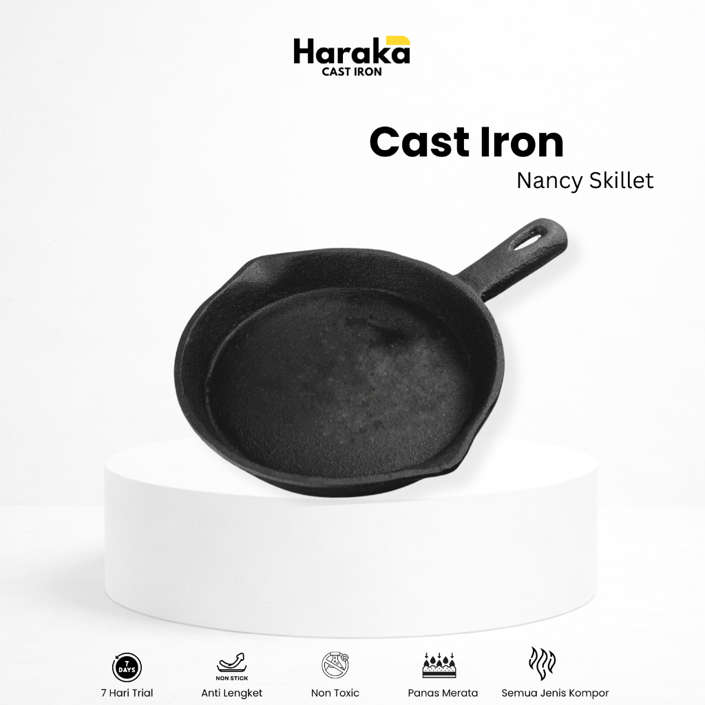 Jual Haraka Cast Iron Skillet Pan 17 cm / Wajan Besi Cor | Shopee Indonesia