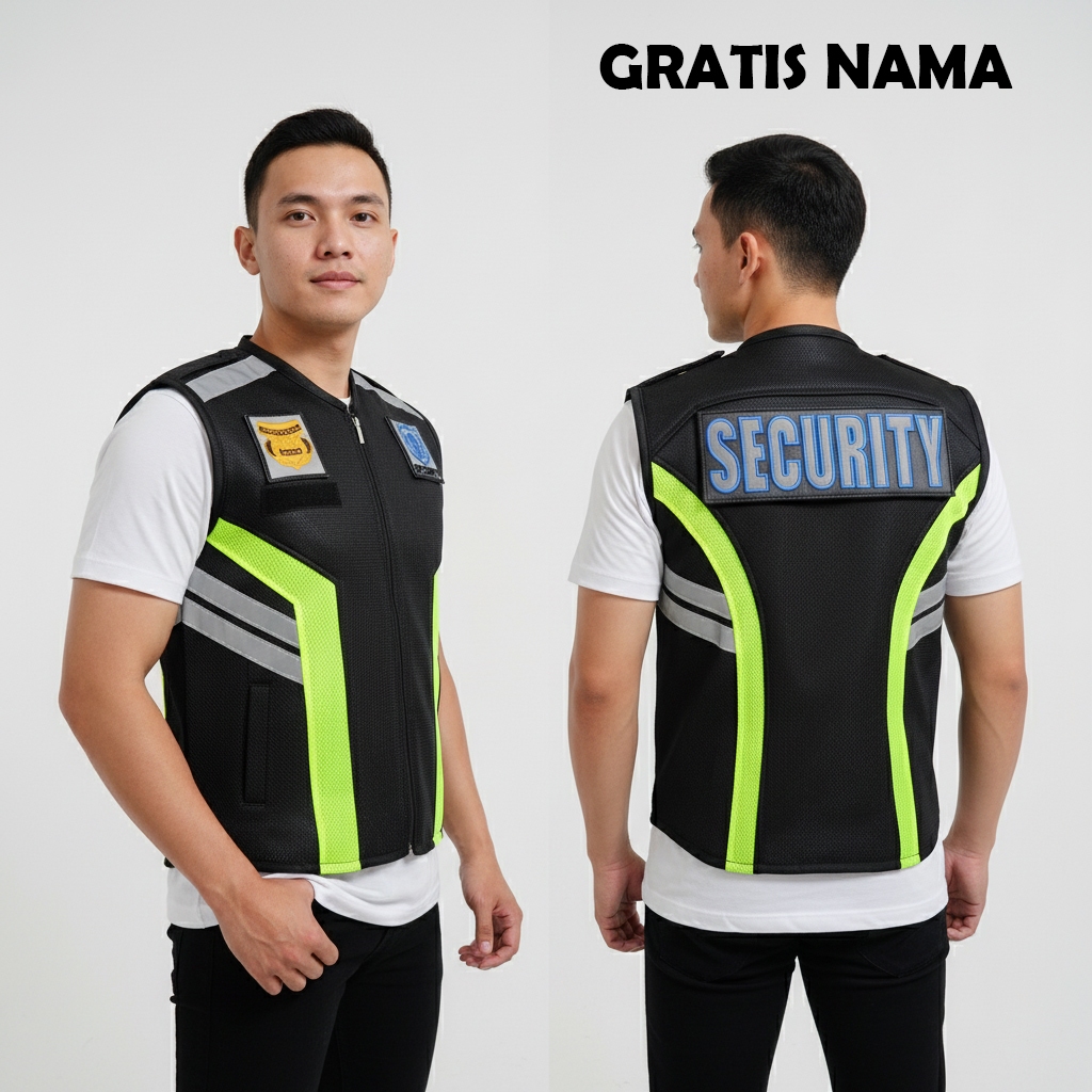 Jual Gratis Nama - Rompi Security Satpam Variasi Hitam Plat Hijau ...